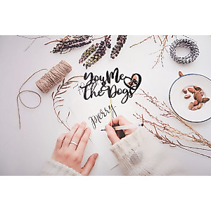 You Me & the Dogs Cake Topper, Mr & Mrs Wedding Cake Decors, Bride and Groom Wedding Party Decorations, Dog Lovers Party Supplies, Black Glitter