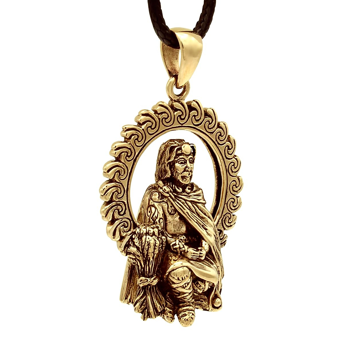 Dryad Design Celtic God Lugh Pendant - Solid Bronze Celtic Pagan Jewelry (Men or Women)