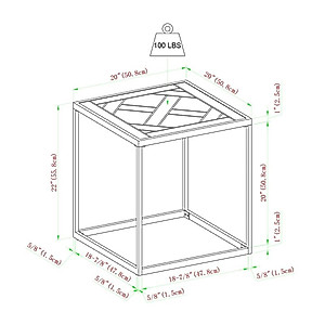 Walker Edison Cavyl Contemporary Open-Box Metal Frame Coffee Table, 48 Inch, Parquet Veneer