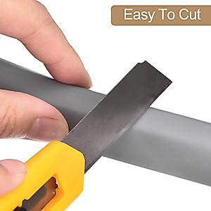 uxcell Collapsible Shower Water Barrier, 67 Inch Self-Adhesive Shower Corner Water Guard for Kitchen Countertop Cooktop Bathroom Tub to Keeps Dry and Wet Separation, Grey