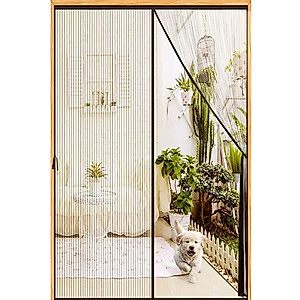 Magnetic Screen Door-Fit 32x80inch Door-Screen Door Itself Size 34x82inch-Screen Door Mesh Keeps Bugs Mosquito Out - Screen Door Magnet for Interior Door Patio Outdoor Gym Crafts Sun House, Black