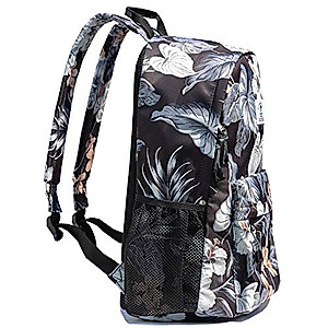 Forever cultivate Original Floral Leaf Travel Backpack,Waterproof Gym Backpack Suitable for Travel,Gym,Shopping,Yoga,Hiking,Beach (I)