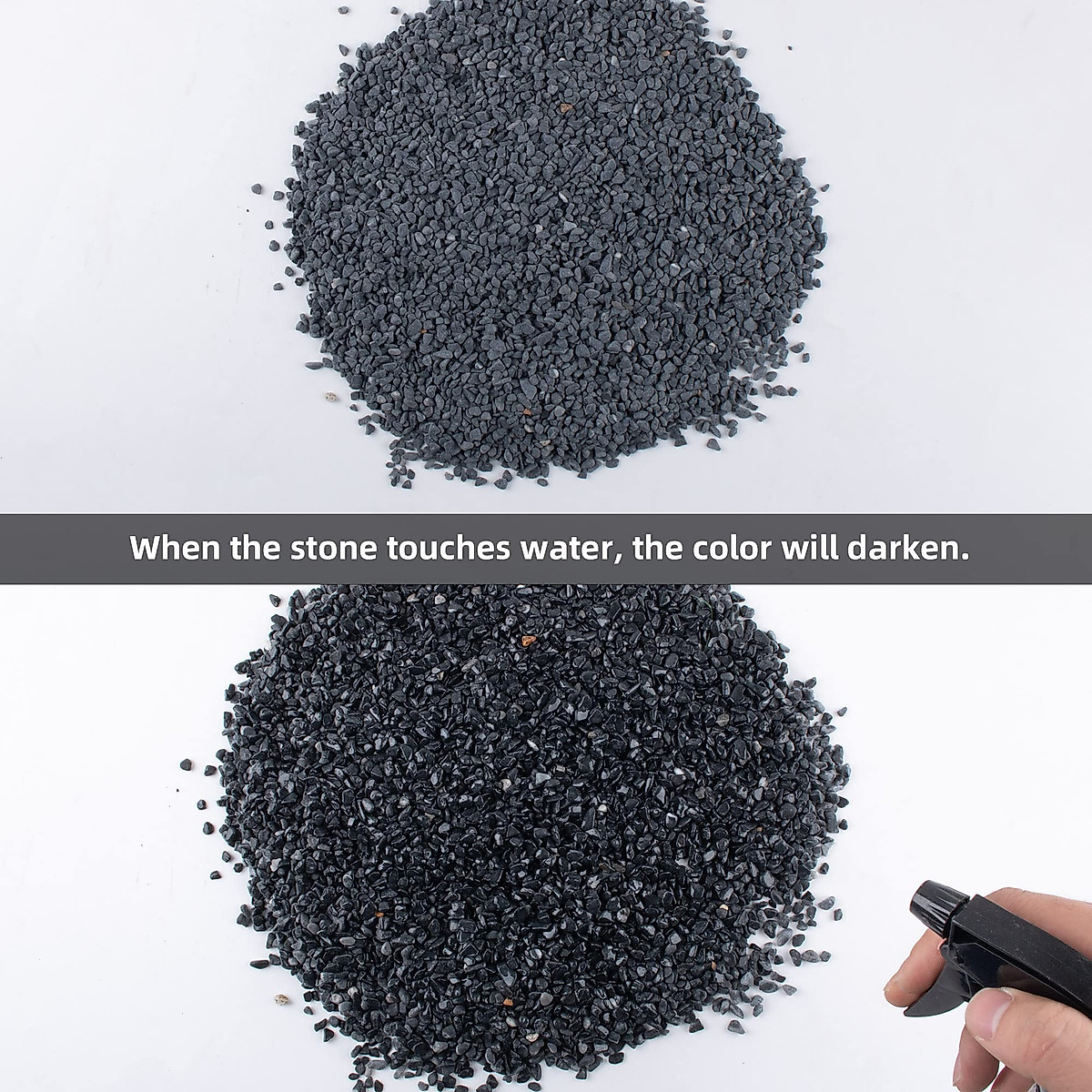 Anothera Stones for Plants 18 LB Smooth Natural Black River Rocks, Plant Aquarium Gravel Stones for Succulents Bonsai Terrarium Vase Fillers Fish Tank Indoor Outdoor Garden Decor（6-9 mm）