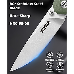 Folding Pocket Knife with Clip, 3.5 Inch 8Cr13MoV Steel Drop Point Blade with G10 Handle, Small EDC Knives for Men Women Outdoor Camping Hunting Survival Foldable Knife