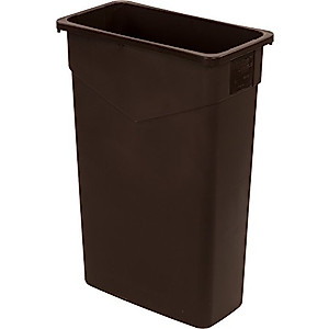 Carlisle FoodService Products 34202369 TrimLine Polyethylene Waste Container, 23 Gallon Capacity, 20" Length x 11" Width x 29.88" Height, Dark Brown (Case of 4)