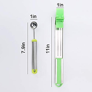 Watermelon Slicer Cutter - Stainless Steel Knife Corer Fruit Vegetable Tools Kitchen Gadgets with Melon Baller Scoop Extra