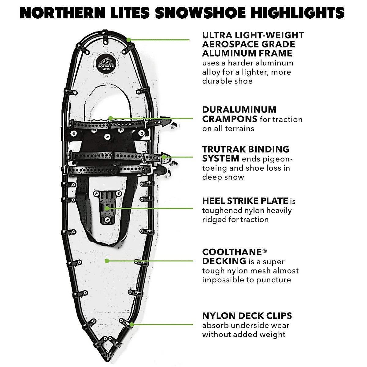 Northern Lites Race Ultralight Running & Racing Snowshoes with Tru Trak Binding, Yellow