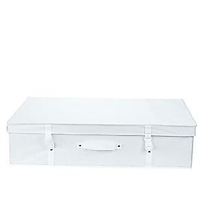 HANGERWORLD Large White Wedding Dress Box Storage with Acid Free Tissue Paper Wedding Dress Preservation Box Under bed Storage and Travel Case