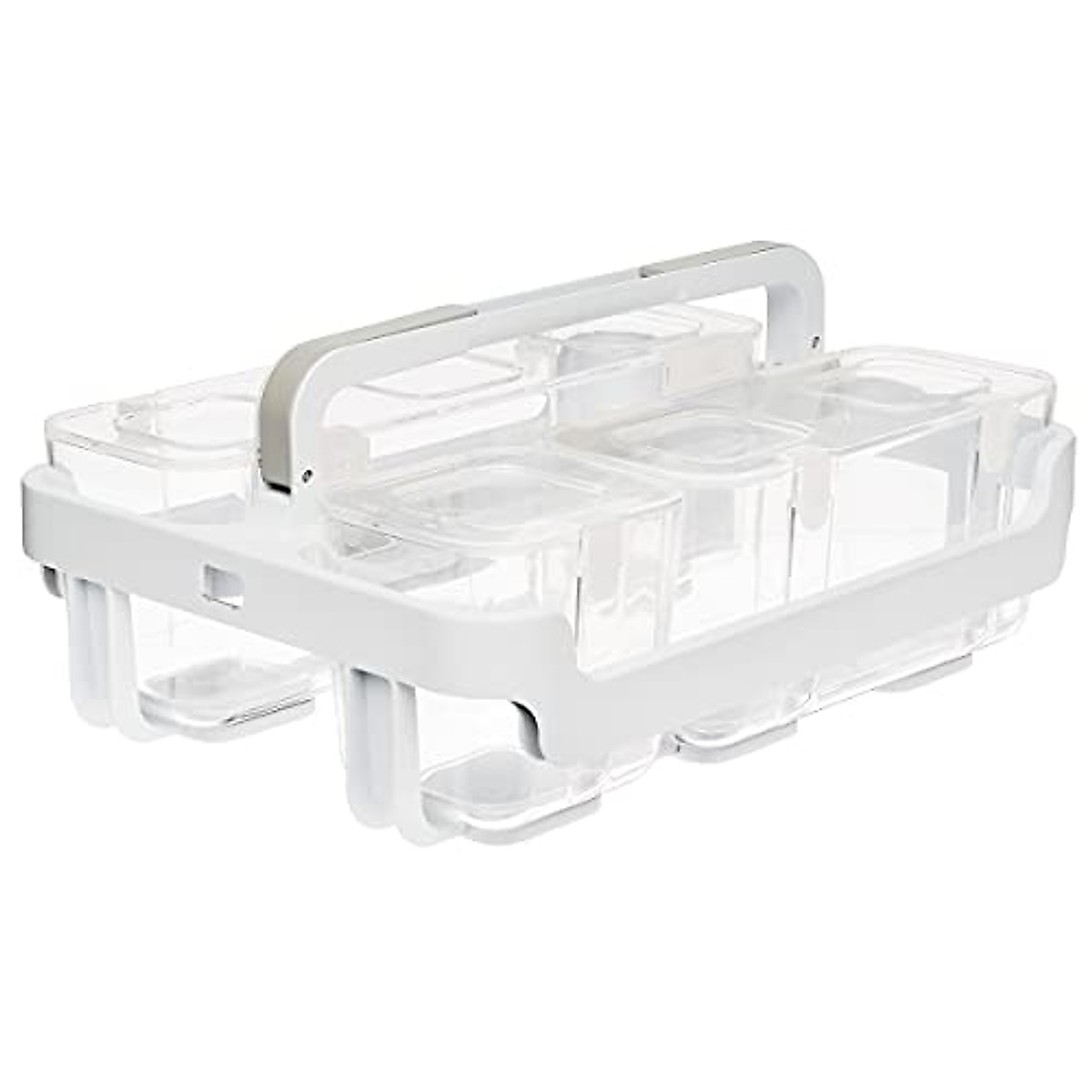 Deflecto Caddy Organizer, Stackable with Three Compartments, White and Clear (29003CR)