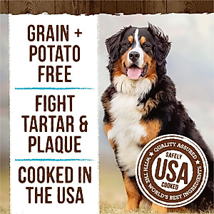 (2 Pack) Merrick Fresh Kisses Double-Brush Dental Dog Treats, Infused with Coconut & Botanical Oils and Mint Breath Strips, Cleans & Freshens Breath for Large Dogs, 16 Dental Dog Treats/Pack (Large)