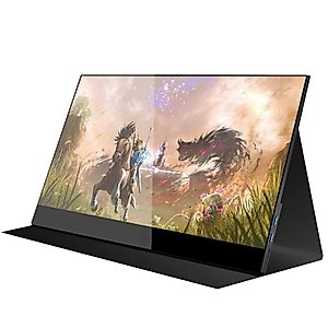 YIXIN2013SHOP Portable Monitor USB-C 4K Portable Monitor 17.3'' HDR FHD IPS Laptop Monitor W/Smart Cover & Dual Speakers External Monitor for Laptop PC Phone PS4 Xbox Switch Gaming Monitor
