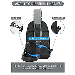 Grey Sling Bag for Men Women, Small Anti Theft One Strap Motorcycle Backpack Sling Tactical Chest Bag for Swimming Diving Outdoor Sports