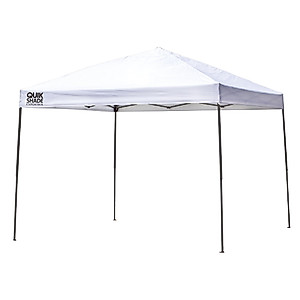 Quik Shade 10' x 10' Expedition 100 Square Feet of Shade Straight Leg Base Outdoor Pop-Up Canopy - White
