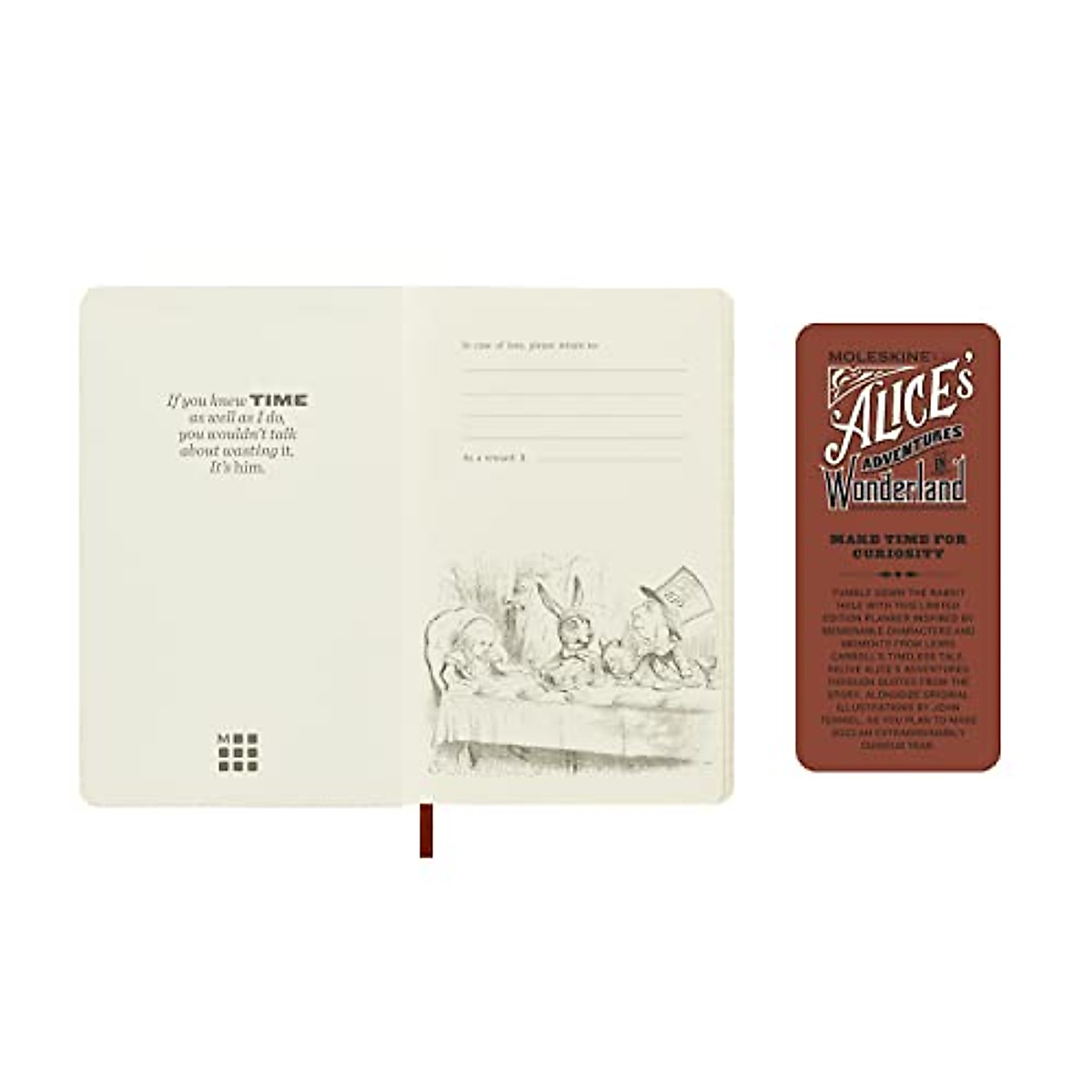 Moleskine Limited Edition Alice In Wonderland 12 Month 2023 Weekly Planner, Hard Cover, Pocket (3.5" x 5.5"), Rabbit