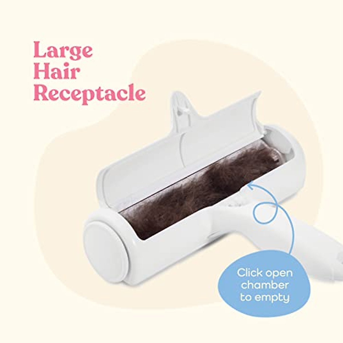 Reusable Pet Hair Remover – Easy To Use Dog Hair Remover - Lint Rollers for Pet Hair With Large Storage Chamber - Pet Remover Tool For Dog & Cat Hair from Couch, Clothes, Furniture, Carpet, Car Seats.