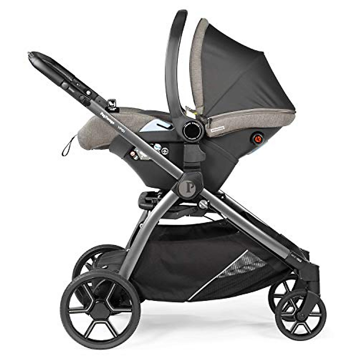 Peg Perego Ypsi – Compact Single to Double Stroller – Compatible with All Primo Viaggio 4-35 Infant Car Seats & Ypsi Bassinets - Made in Italy - City Grey (Grey)