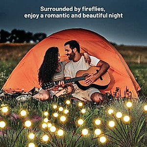 Solar Garden Lights-4 Pack 48 LED Solar Powered Firefly Lights with 2 Lighting Mode,Solar Lights Outdoor Waterproof,Solar Swaying Light, Solar Pathway Lights for Outside Landscape Patio Yard Decor