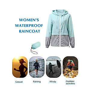 Century Star Lightweight Rain Jackets for Women Waterproof Windbreaker Jacket Women Packable Raincoat Rain Coats with Hood Black 3X-Large