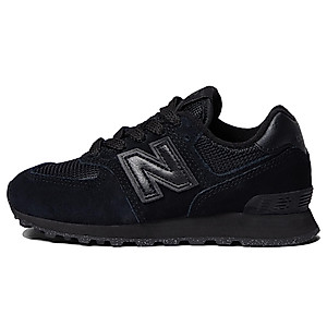 New Balance Boy's 574 Core Lace-Up Sneaker, Black/Black, 4 Big Kid