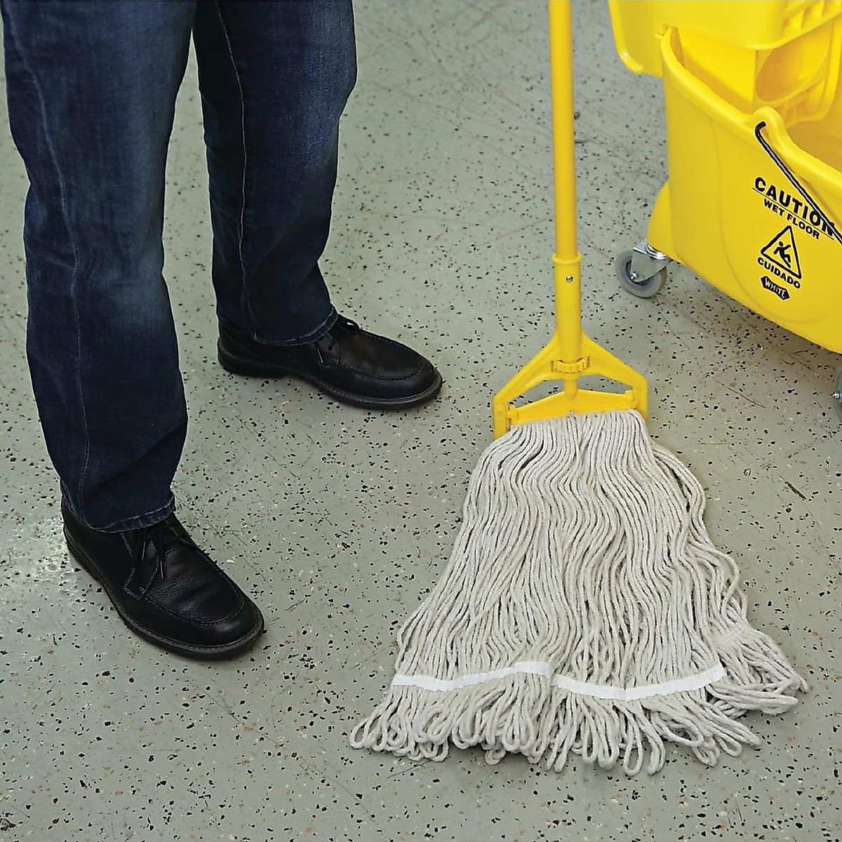 Soro Essentials- 32 oz. Cotton Webbed Mop Replacement Head- Commercial Loop-End Banded Cotton Webbed Mop Head Heavy Duty Mop Head for General and Floor Cleaning