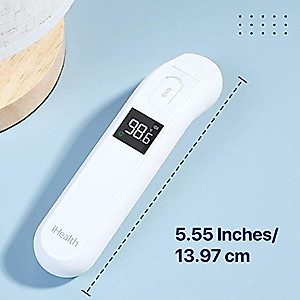 Thermometer for Adults by iHealth, Infrared Forehead Thermometer for Adults and Kids, Touchless Digital Baby Thermometer with Fever Indicator, Non Contact Thermometer (PT2L)