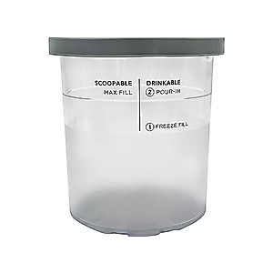 CXQ XL Family Size Ice Cream Pint Containers, Compatible with Ninja NC501 CREAMi Deluxe 11-in-1 Ice Cream & Frozen Treat Maker and model: NC500, NC501, NC501H, NC501HBL and NC501HGN. (GRAY)