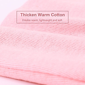 BQUBO Newborn Baby Girls Hats Mittens Set Hospital Hat Beanie Infant Bow Hats Baby Cotton No Scratch Gloves for 0-6 Months