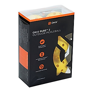 Onix Pure 2 Outdoor Pickleball Balls 3-Pack and 6-Pack Available - USAPA Approved - Optimized for Pickleball
