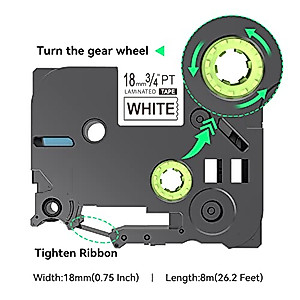 4 X Black Tape Compatible with Brother Label Maker Tape TZe-241 18mm 0.7 Laminated White, Replacemen for P Touch TZe Tape for PTD410 PT-D400 PT-D610BT PTD600