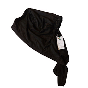 TheHijabStore.com Jersey Bonnet Caps Under Scarf Head Wraps for Women Turban Hat with Tie-Back Closure Black