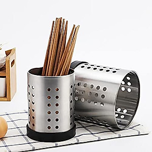 Cabilock Kitchen Cutlery and Utensils Caddy Stainless Steel Chopsticks Holder Drying Rack Basket Tableware Drainer for Home Kitchen Restaurant