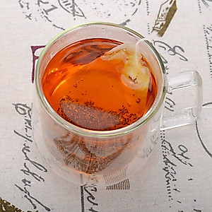 300 piece disposable tea bag with drawstring for loose tea, empty tea bag of wood pulp material,Tea filter bag with free tea spoon, suitable for loose tea, coffee, spices, herbs (3.54 x 2.75 inch)