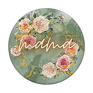 Mama In Rose Pink & Flowers Cute Gifts For Mom & Grandma PopSockets Swappable PopGrip