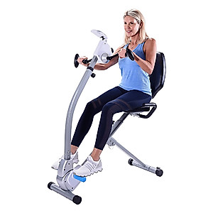 Stamina Seated Upper Body Exercise Bike - Smart Workout App, No Subscription Required Gray