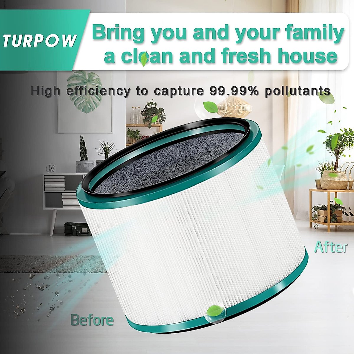 TURPOW Air Purifier Filter Replacements for Dyson HP01, HP02, HP03, DP01, DP02 Desk Purifiers, Replaces Part NO.968125-03, Compatible with Dyson Pure Hot Cool Link Fans Filter