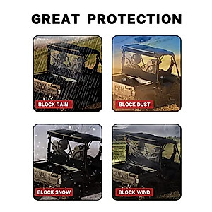ZIDIYORUO Soft Rear Windshield for Yamaha Rhino & Massimo UTVs - PVC Windscreen with Excellent Visibility, Waterproof & Tough Against Punctures, Tears & Abrasion.