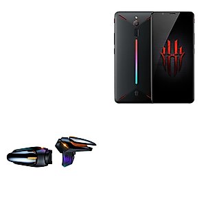 BoxWave Gaming Gear Compatible with Nubia Red Magic 6 - Touchscreen QuickTrigger Auto, Trigger Buttons Autofire Gaming Mobile FPS - Jet Black