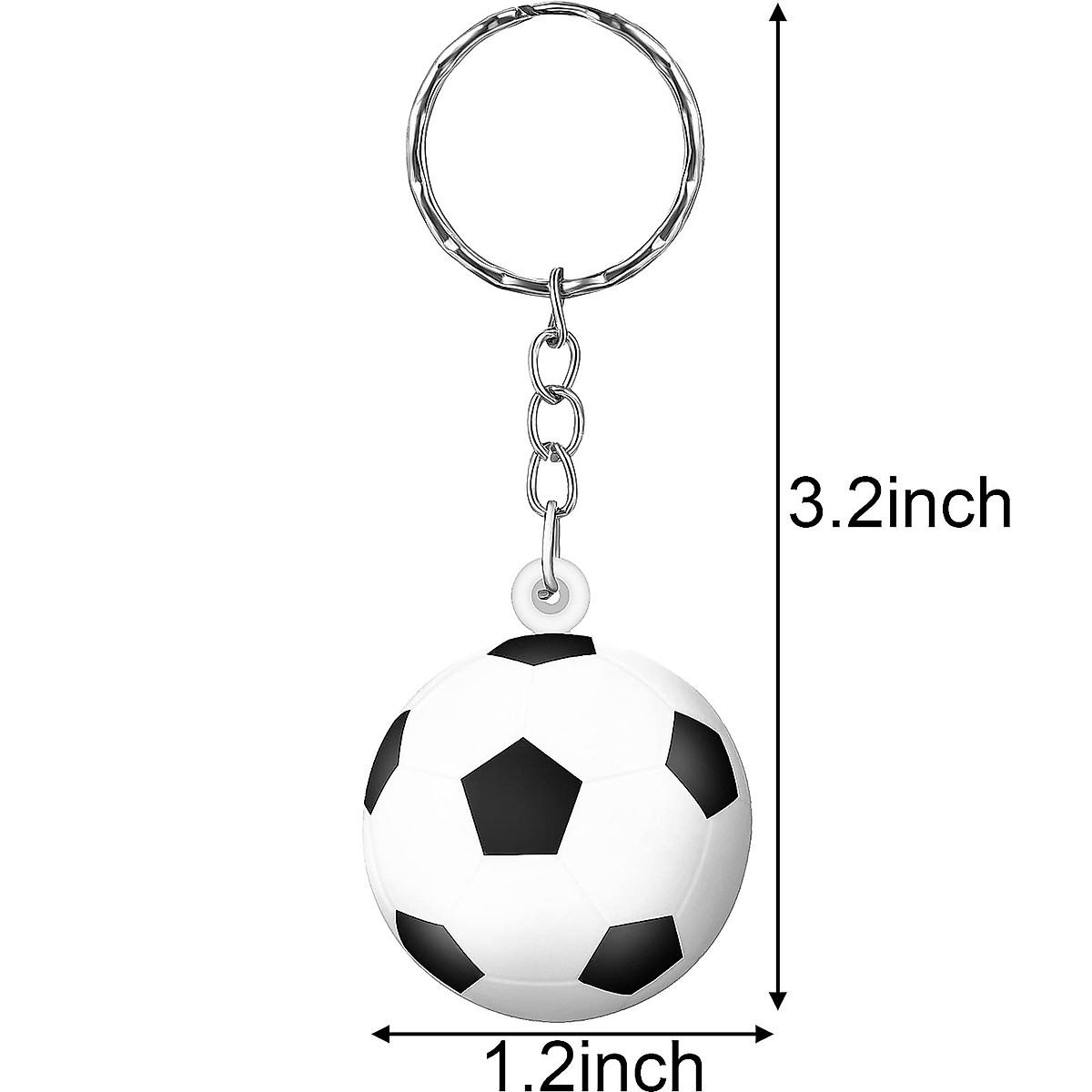 Blulu 30 Pack Soccer Keychains Soccer Stress Ball Sports Ball Keychains Soccer Key Chain for Boys School Carnival Reward, Party Bag Gift Fillers (Soccer)