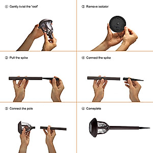 EXCMARK 10 Pack Solar Lights Outdoor Decorative Garden Yard Lights for Pathway Walkway Sidewalk Driveway. (Brown, Warm White)