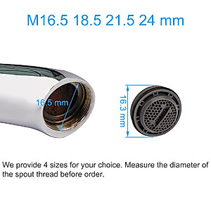 12 Pcs Cache Aerator, 5 Sizes Faucet Aerator Key Removal Wrench, Replacement Cache Aerator for Sink M16.5 18.5 21.5 24 mm Tap Aerators Flow Restrictor