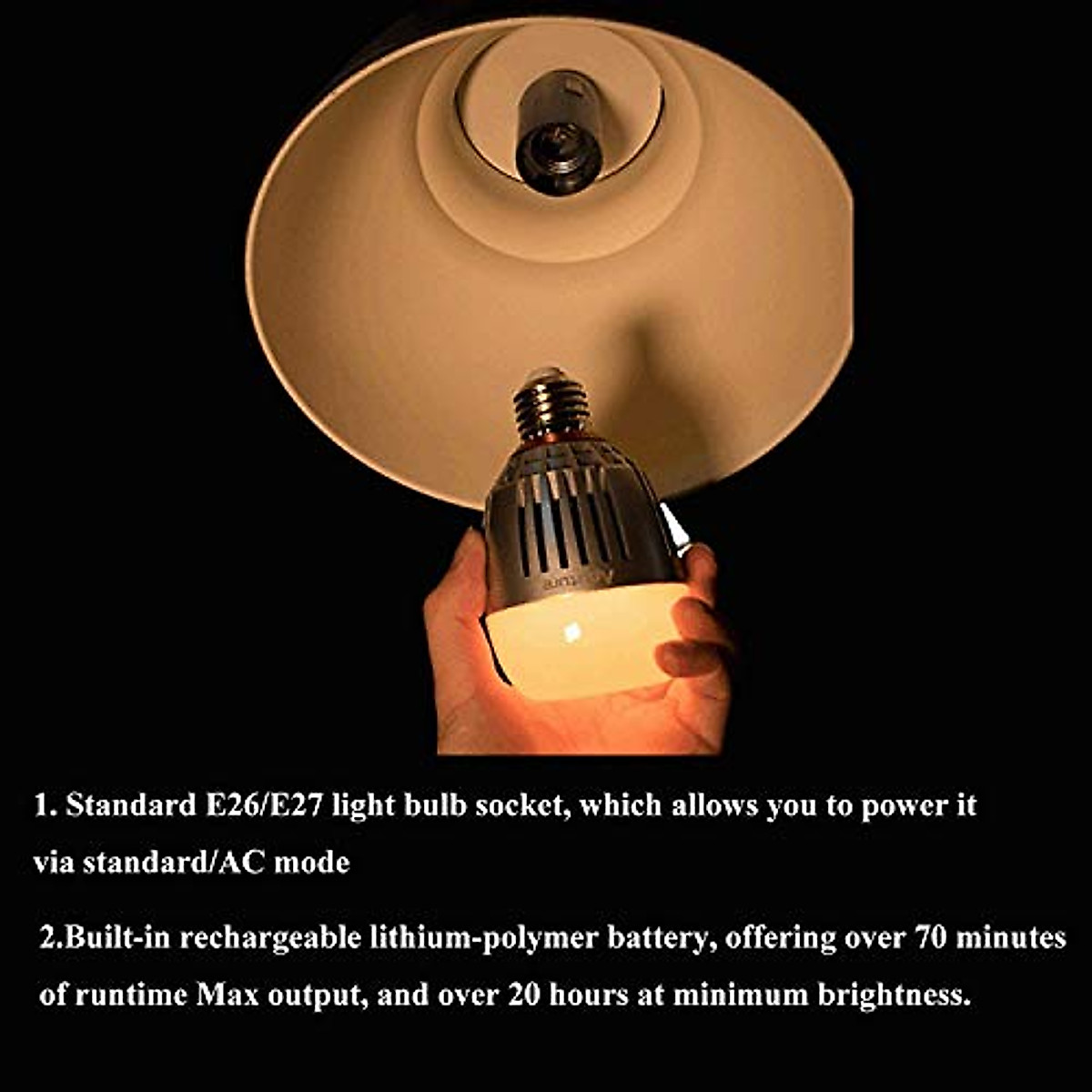 Aputure Accent B7C Smart Led Light Bulbs 7W RGBWW,TLCI 96+ CRI 95+ 2,000K-10,000K Adjustable 0-100% Stepless Dimming CCT/HSI/FX Mode App Control Built-in Battery/AC Power via E26/E27 Socket