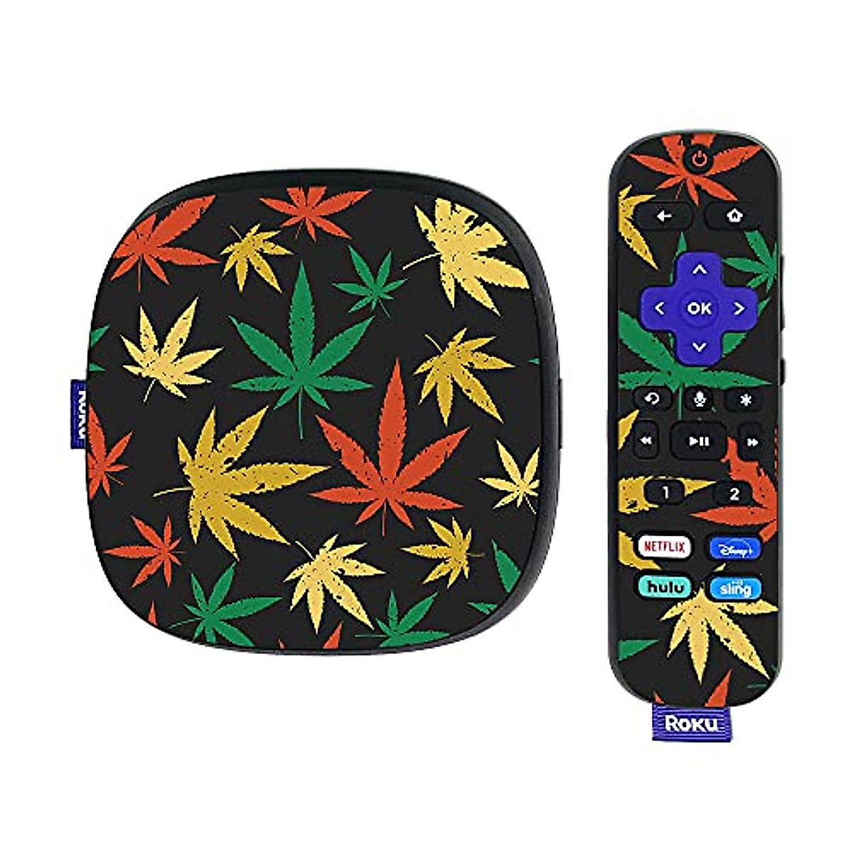MightySkins Skin Compatible with Roku Ultra HDR 4K Streaming Media Player (2020) - Rastafari Kush | Protective, Durable, and Unique Vinyl Decal wrap Cover | Easy to Apply | Made in The USA