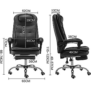 WHLONG Home Executive Office Chair Leather, Adjustable Office Desk Chair with Casters, Ergonomic design/360° Rotating Executive Chairs(Color:Default)