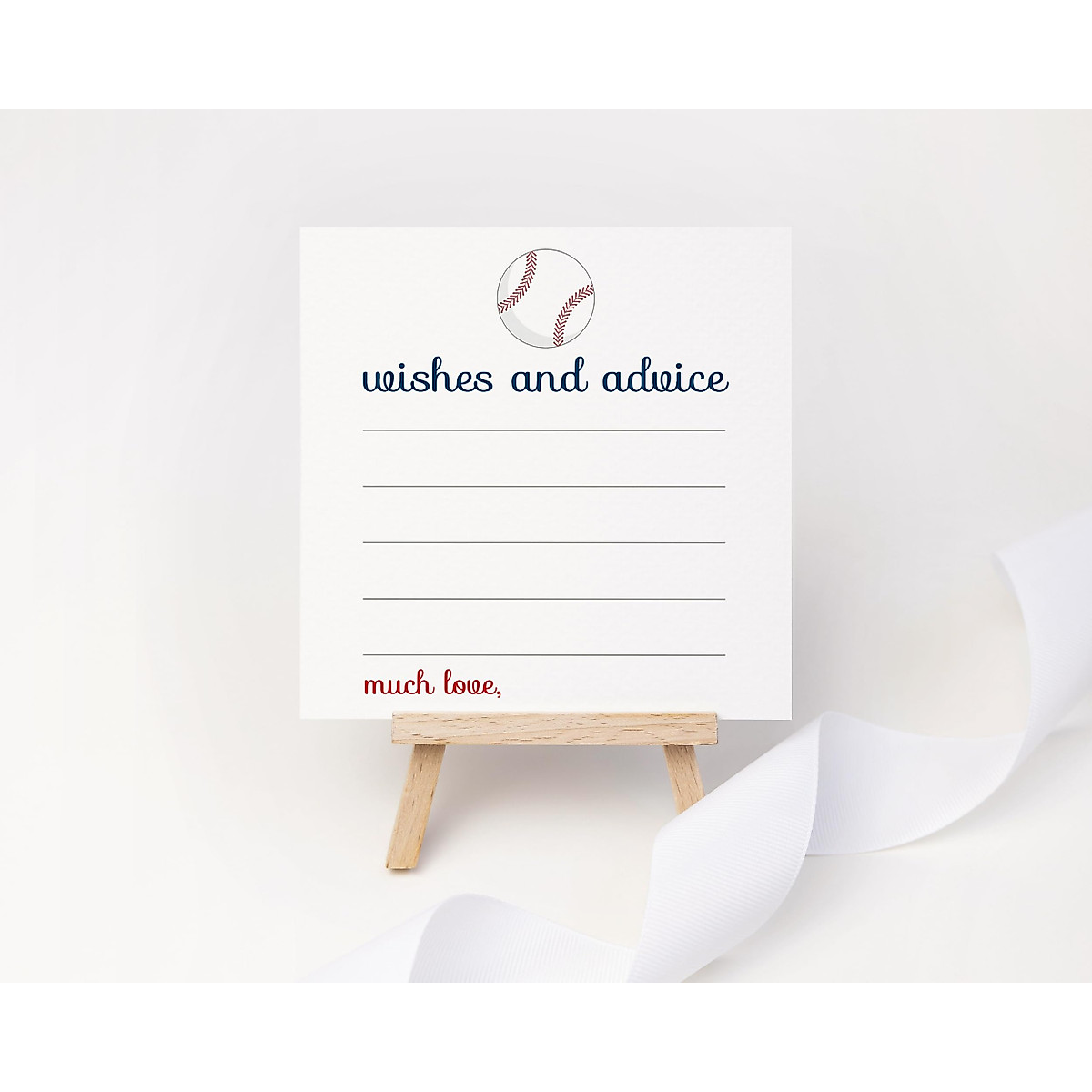 Baseball Advice Cards, 25 Pack - Fun Bridal Shower Activity, Best Wishes Graduation Congratulations New Parents Advice Baby Shower Game Alternative Birthday Time Capsule Cute Party Ideas