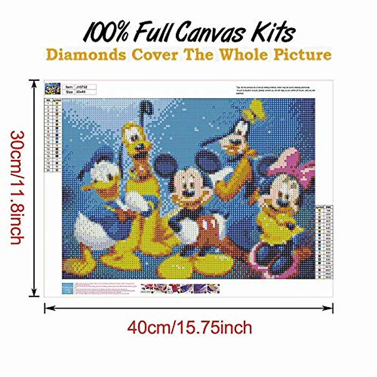 5D DIY Diamond Embroidery Art Painting Kit ，Full Diamond Round Diamond Embroidery, for Wall Decoration,Cartoon Diamond Painting（12X16 Inches）