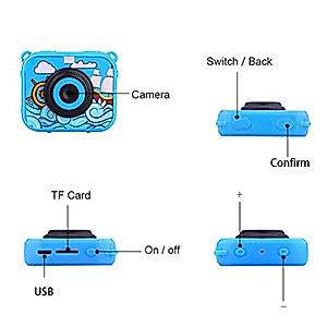 LKYBOA Blue Pink Children's Camera -Digital Camera,Outdoor Toys for Year Old Girls Boys,Shockproof Toddlers Cameras,Rechargeable Mini Video