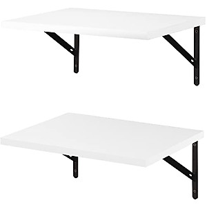 SUPERJARE Wall Mounted Floating Shelves, Set of 2, Wide Display Ledges, 11.8 Inch Deep, Large Storage Rack for Room/Kitchen/Office - White