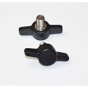 1/4"-20 x 1/2" Thumb Screws with Tee/Wing Butterfly Thumb Screws (4) Black