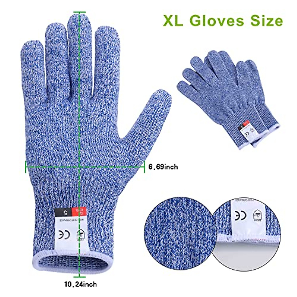 Oyster Shucking Knife and Gloves Set, Oyster Opener Tool Kit with 1 Pair of Cut Resistant Level 5 Protection Gloves, and Clam Oyster Knife Shucker with Safety Hand Guard, Seafood Tools Gift Set