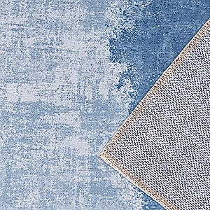 jinchan Area Rug 5x7 Modern Abstract Rug Indoor Contemporary Carpet Foldable Thin Rug Kitchen Bathroom Rug Light Blue Print Floor Cover Soft Mat Non Slip for Bedroom Living Room Dining Room Nursery